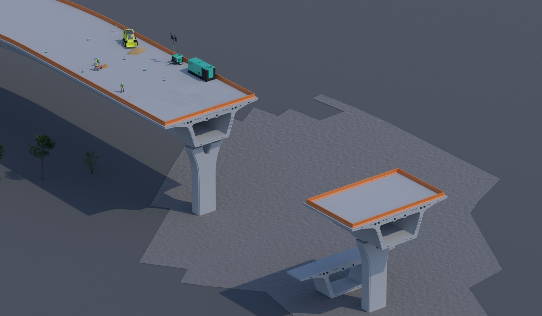 Highway Concrete Bridge Construction Model - TurboSquid 2175644