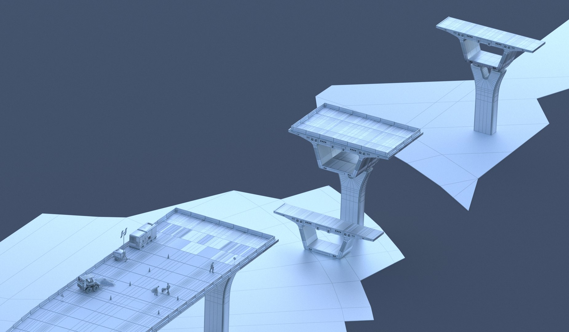 Highway Concrete Bridge Construction Model - TurboSquid 2175644