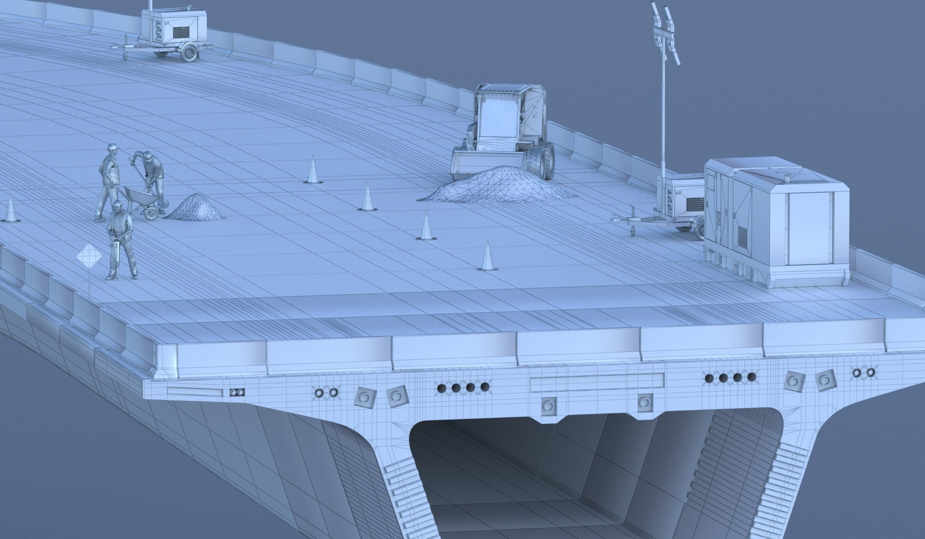 Highway Concrete Bridge Construction Model - TurboSquid 2175644