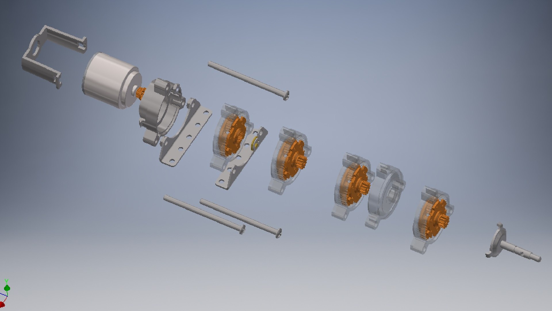 Electric Motor And Planetary Gearbox 3D - TurboSquid 2072268
