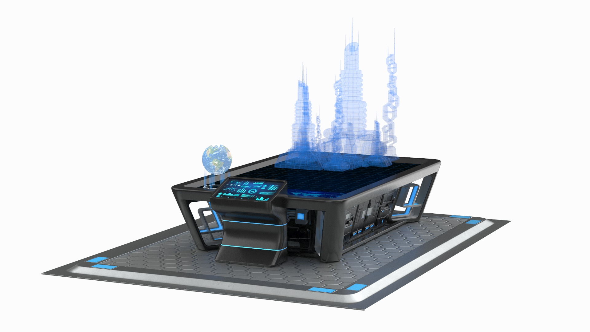 Holographic Table Black 3D Model - TurboSquid 2193933