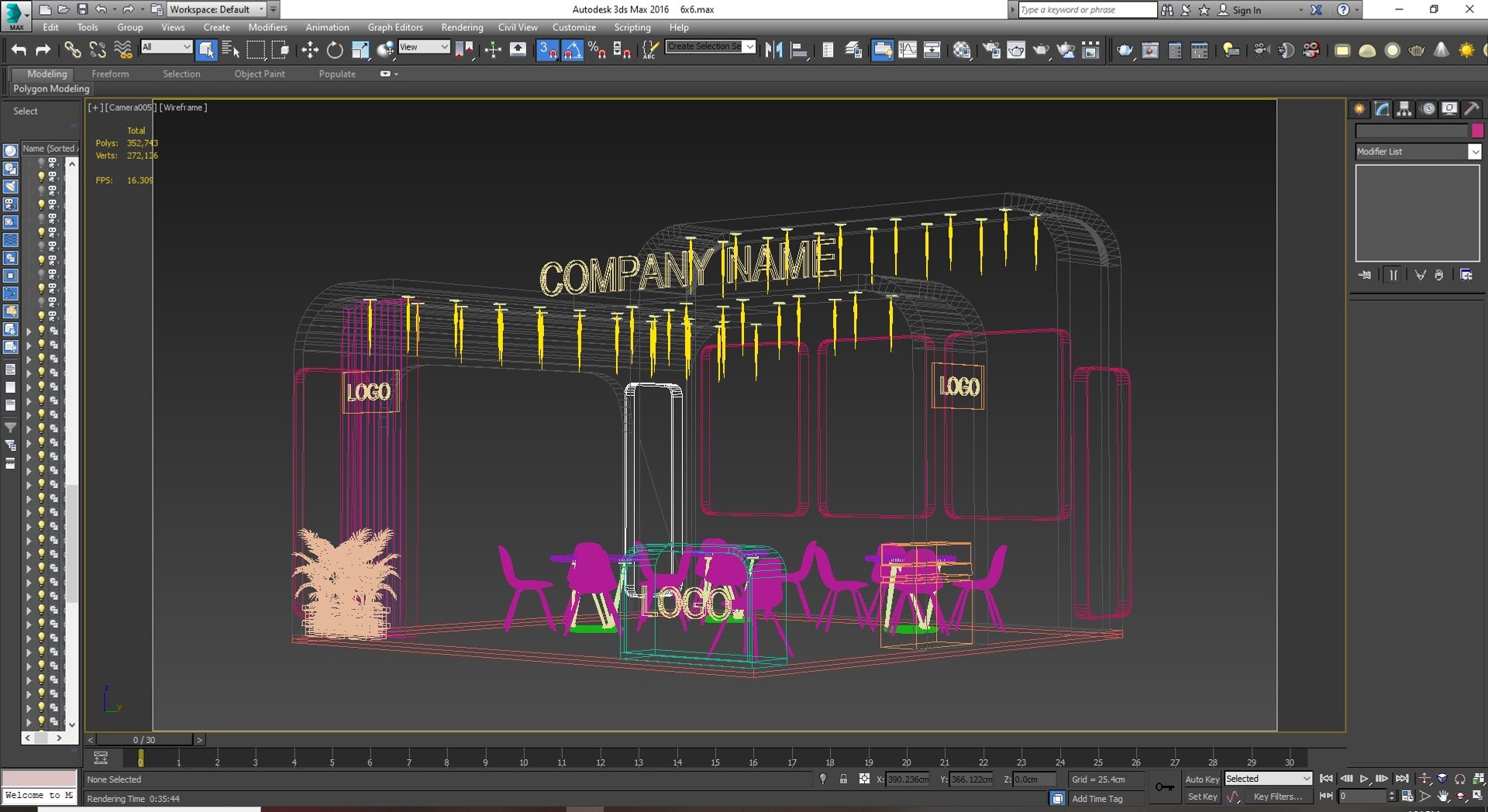 Exhibition Stand Booth Stall 6x6m Height 450cm 3 Side Open 3D ...