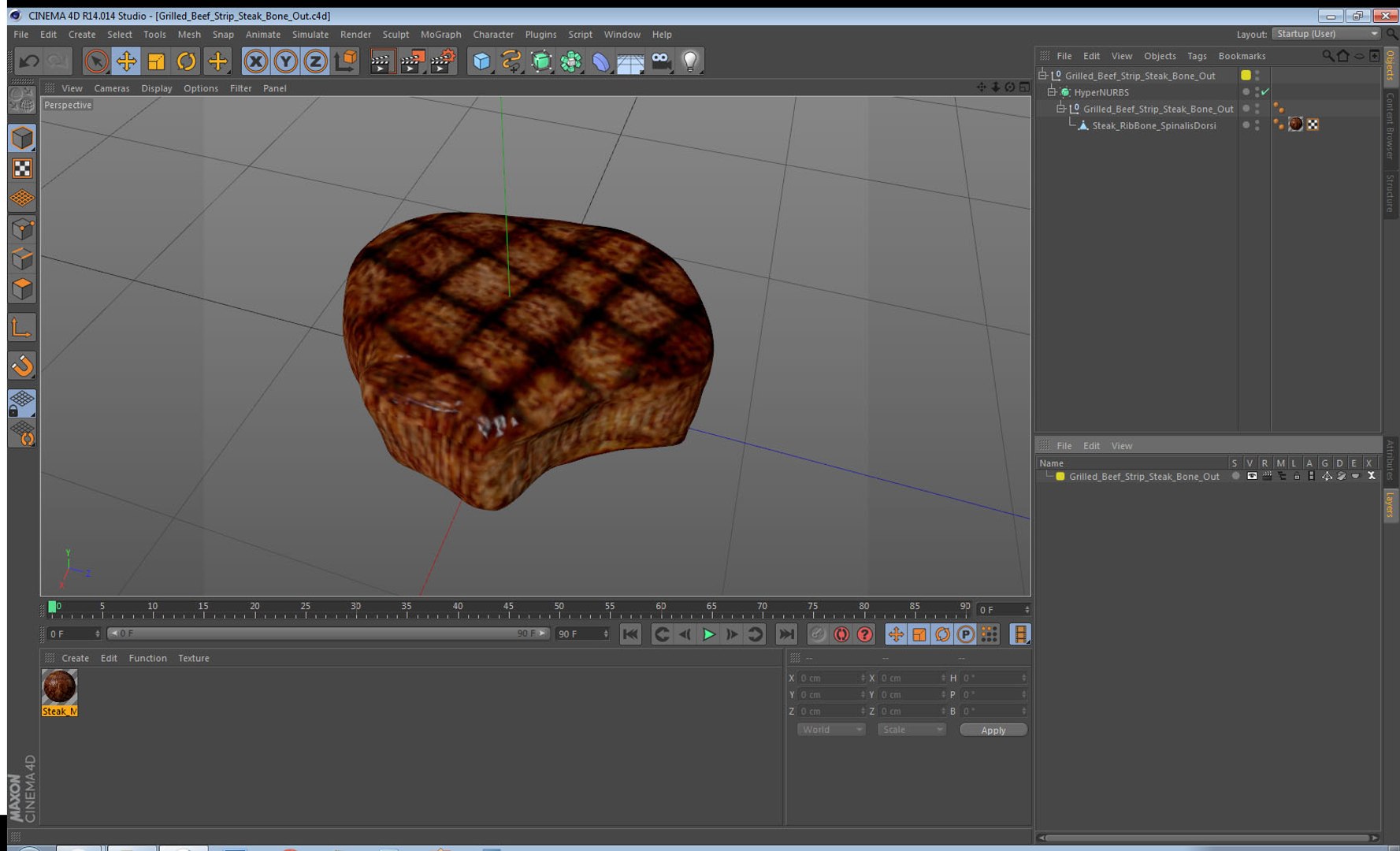 3D grilled beef strip steak - TurboSquid 1408727