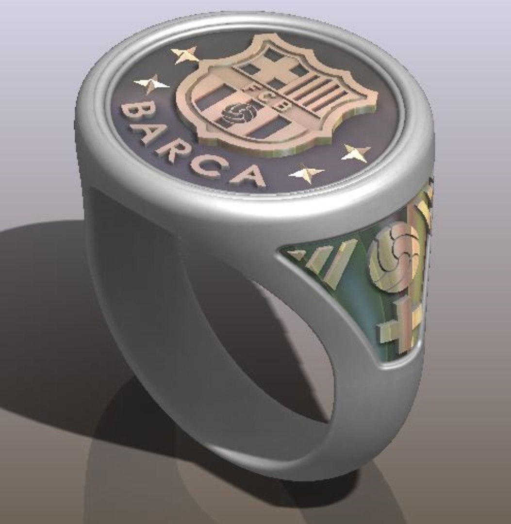 Barcelona signet ring 3D - TurboSquid 2018467