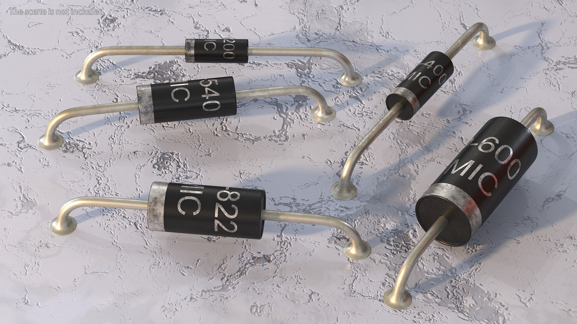 3D Axial Rectifier Diodes Soldered - TurboSquid 1670377