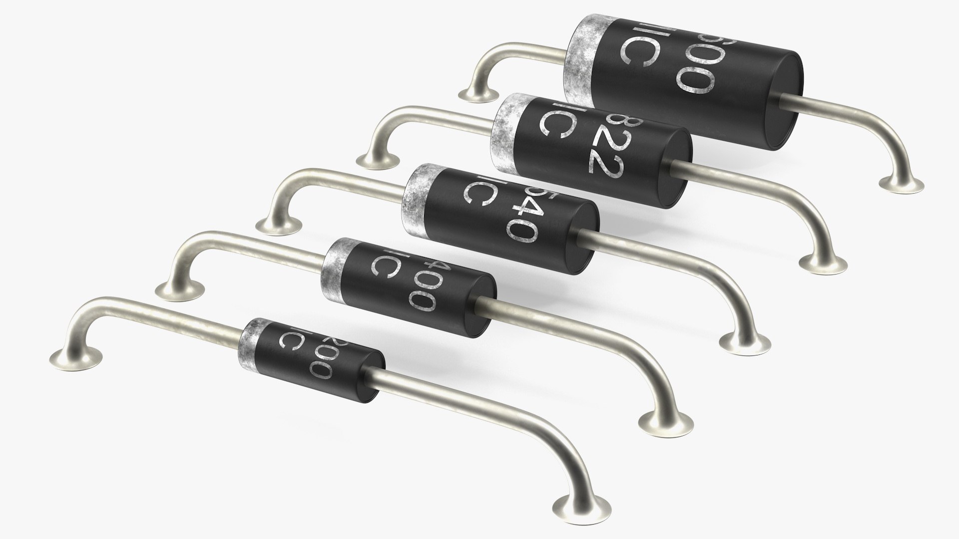 3D Axial Rectifier Diodes Soldered - TurboSquid 1670377