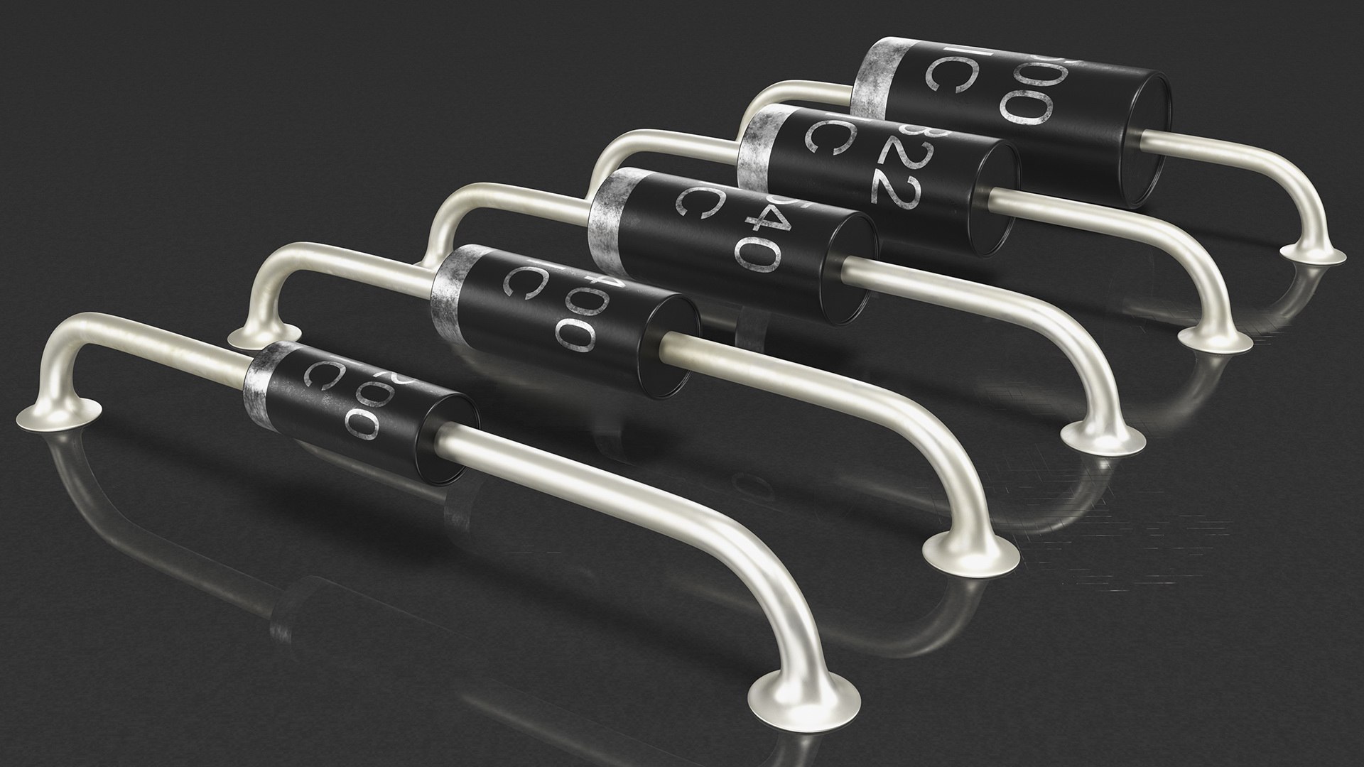 3D Axial Rectifier Diodes Soldered - TurboSquid 1670377