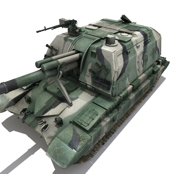 realistic howitzer msta-s 3d model