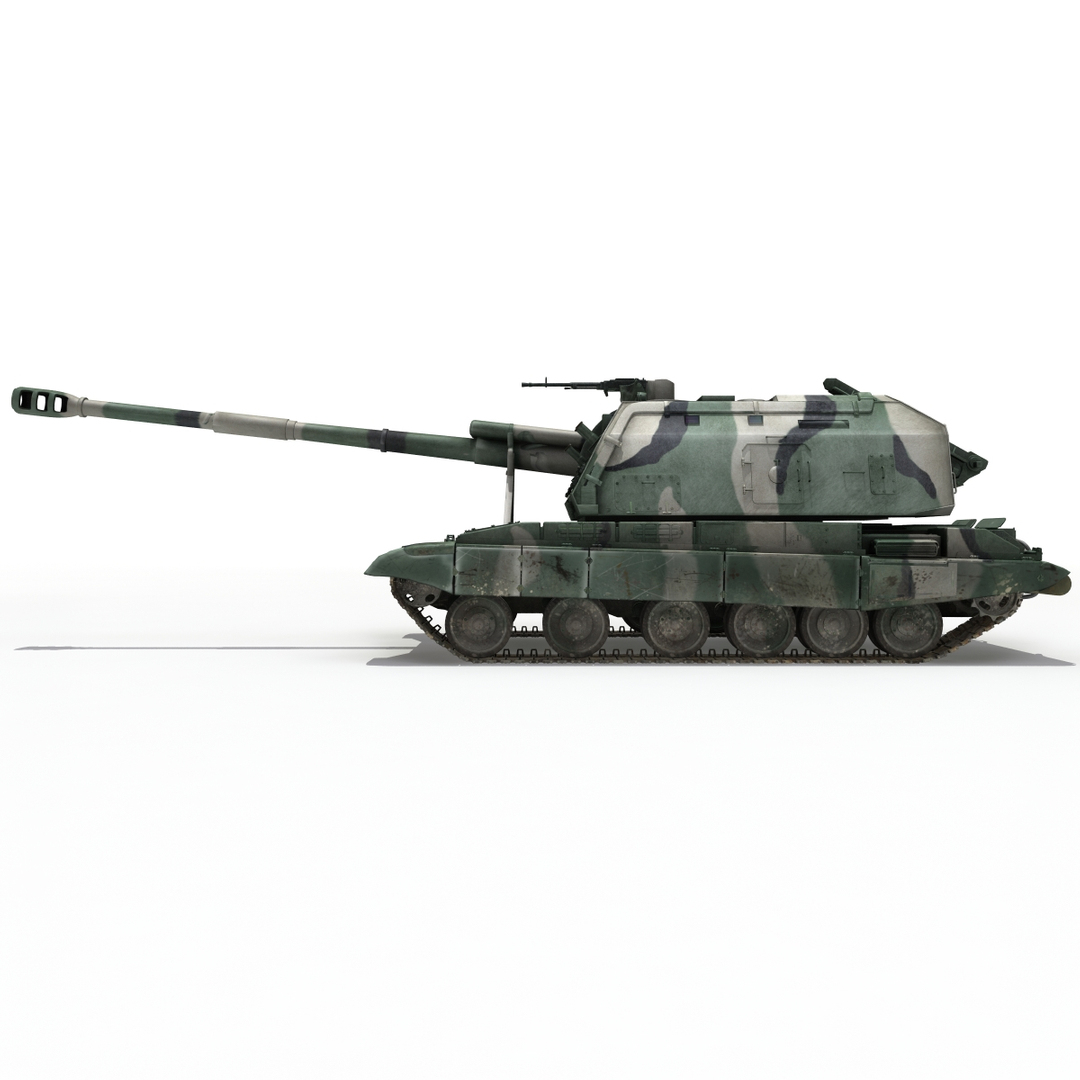 realistic howitzer msta-s 3d model