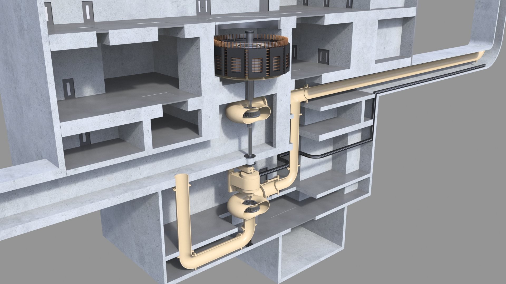 Pumped Storage Hydro Electric Power Plant 3D Model - TurboSquid 1746199