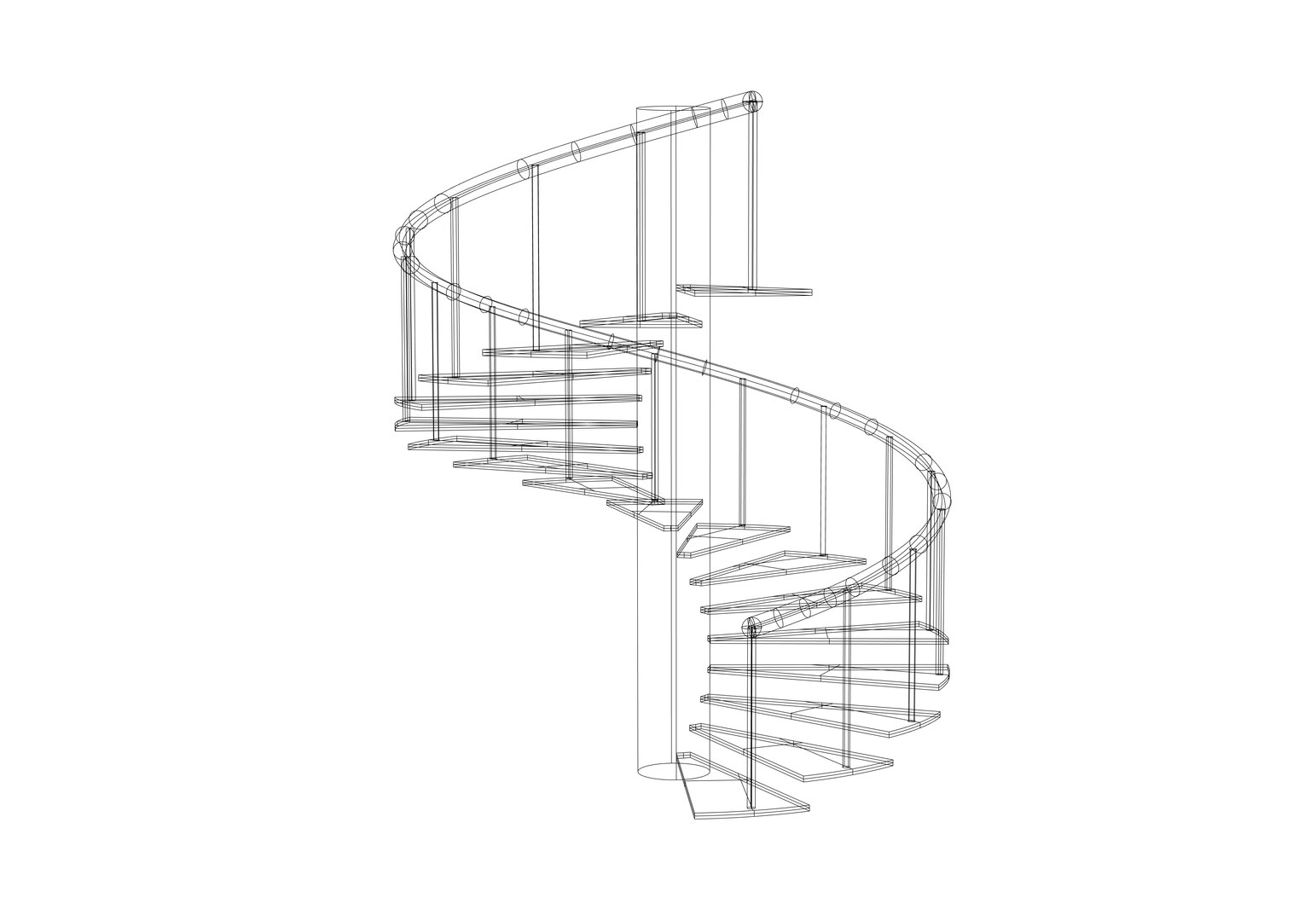 3D Spiral Stairs Model - TurboSquid 2019869