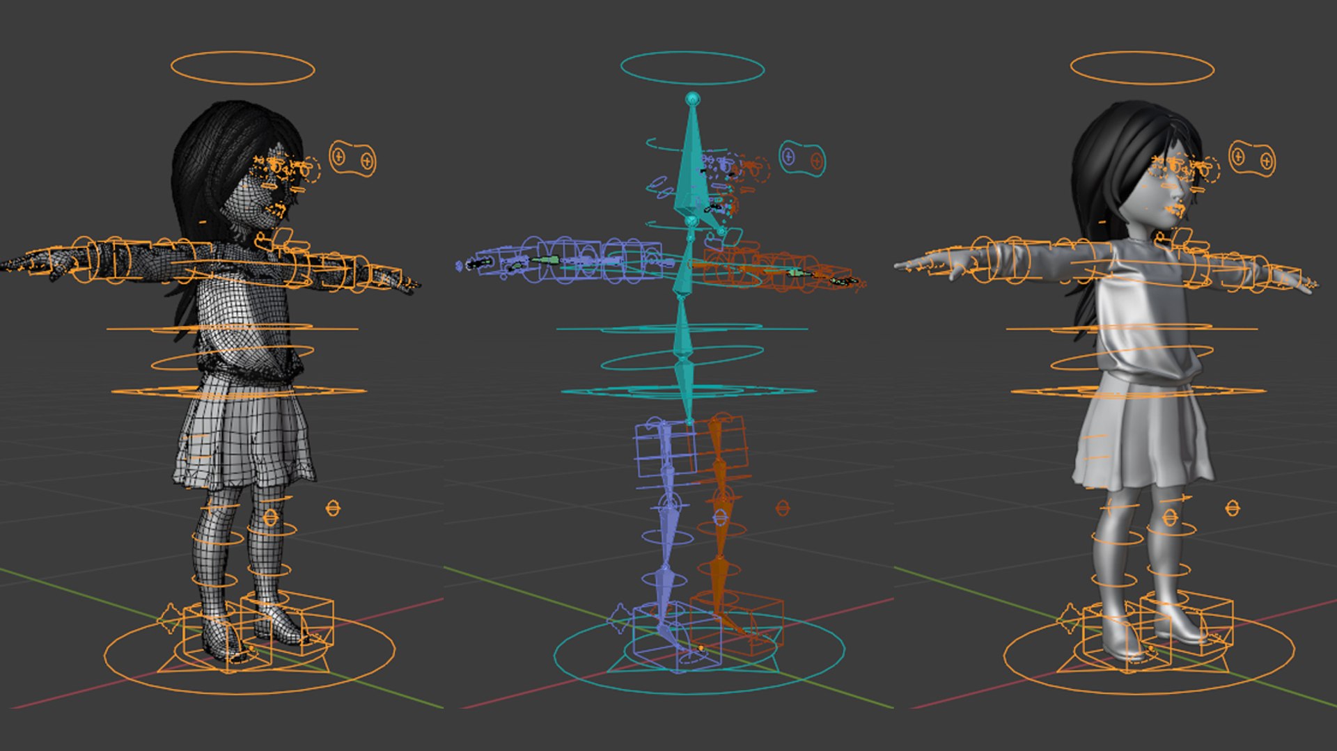 Cartoon Girl Rigged 3D Model 3D - TurboSquid 1731765