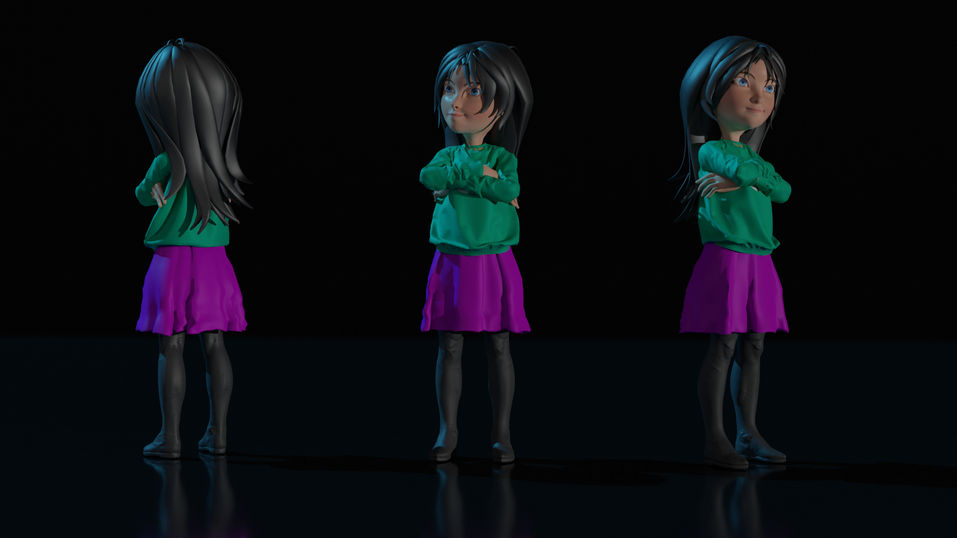 Cartoon girl Rigged 3D model 3D - TurboSquid 1731765