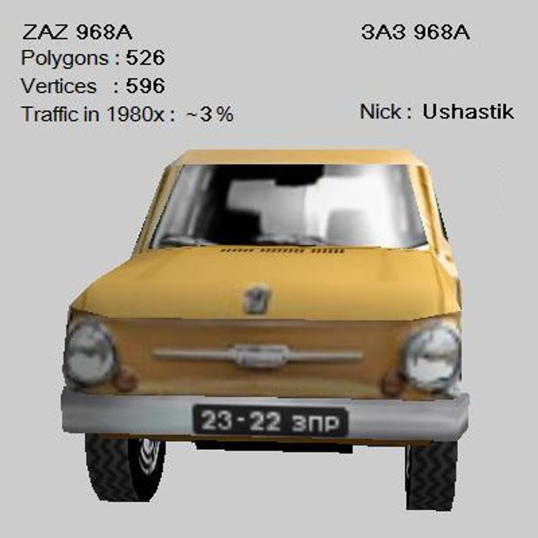 Ussr Cars 1980x 3d Model