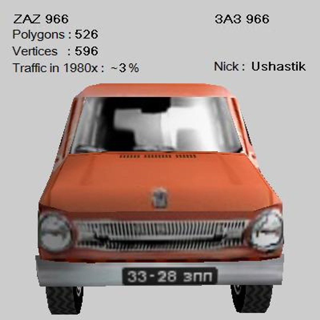 Ussr Cars 1980x 3d Model