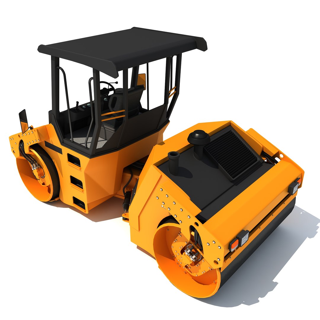 3d Model Of Asphalt Road Roller