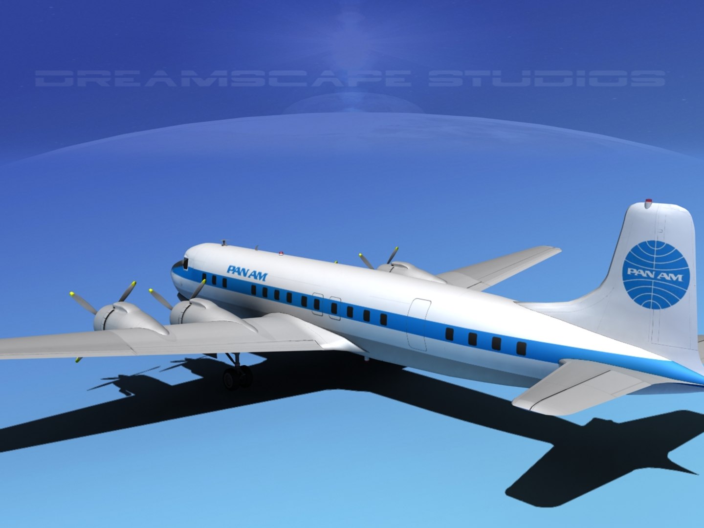 Douglas Dc-7c Dc-7 American 3d Model