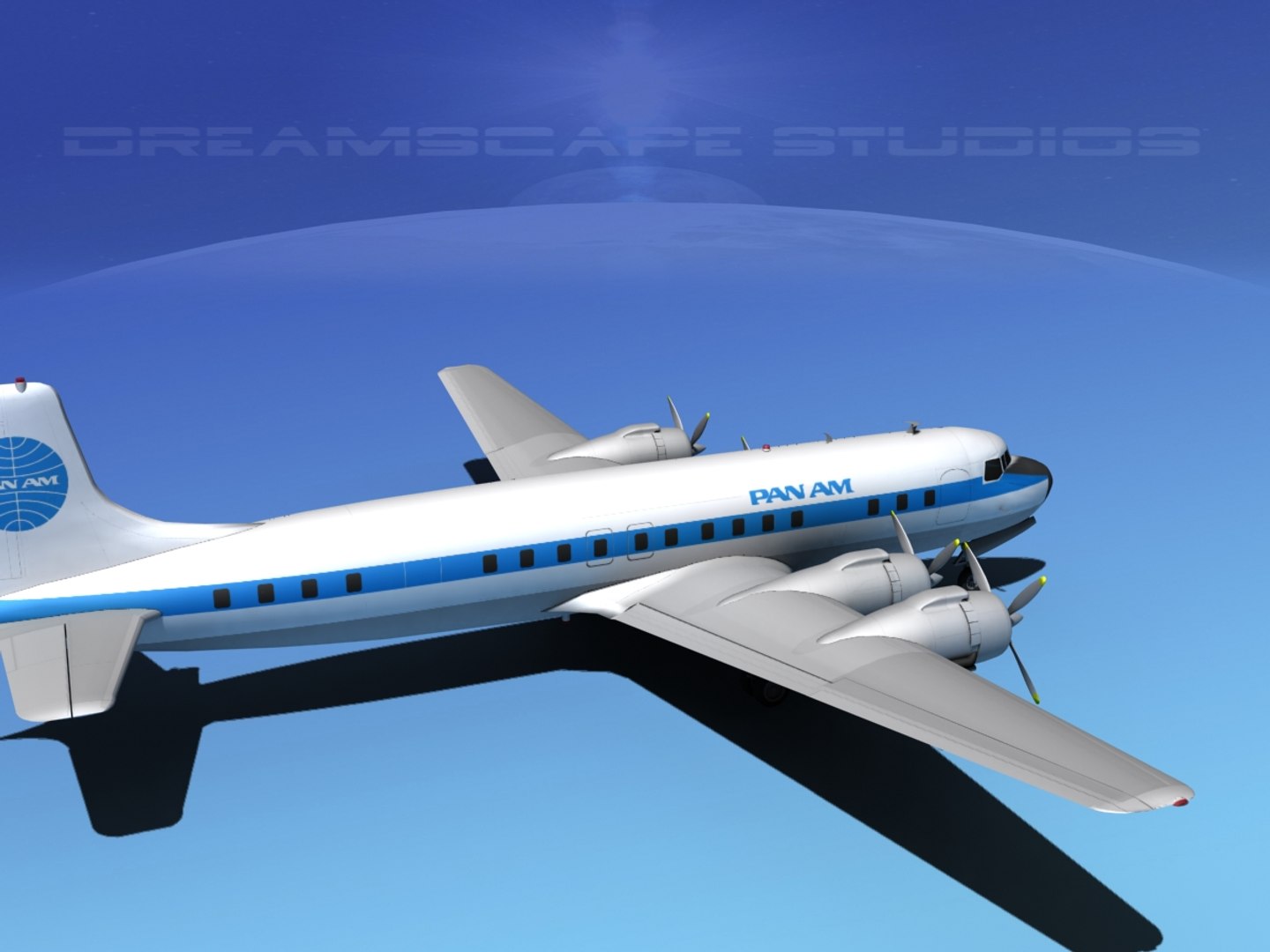 Douglas Dc-7c Dc-7 American 3d Model