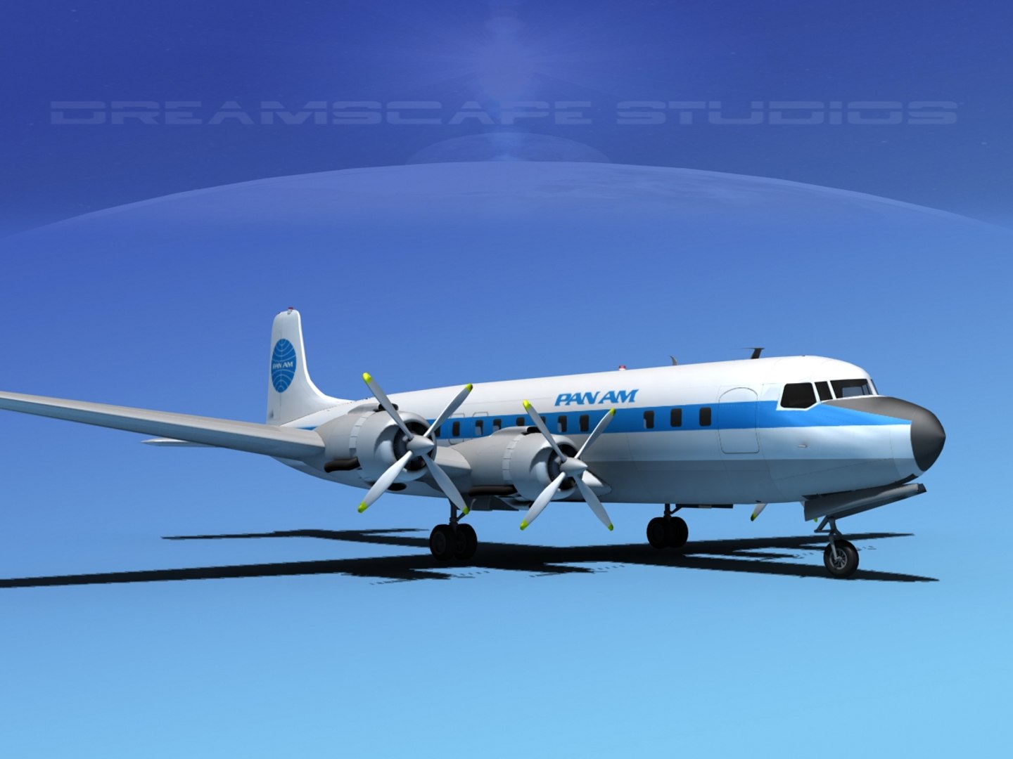 Douglas Dc-7c Dc-7 American 3d Model