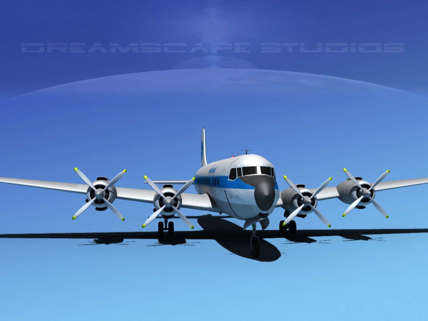 Douglas Dc-7c Dc-7 American 3d Model