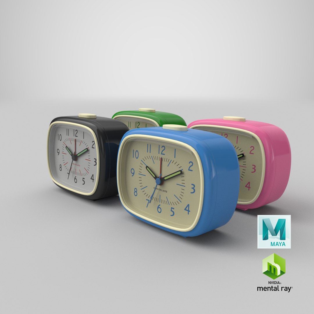Retro Alarm Clock Collection 3D Model - TurboSquid 1945470