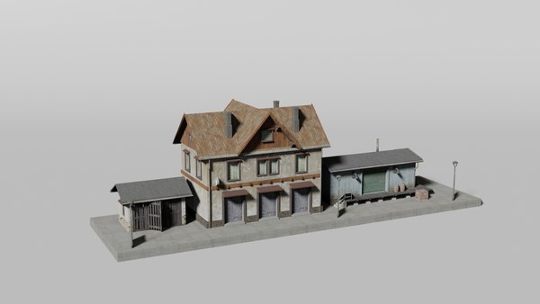 3D Traditional German railway station model - TurboSquid 1941625