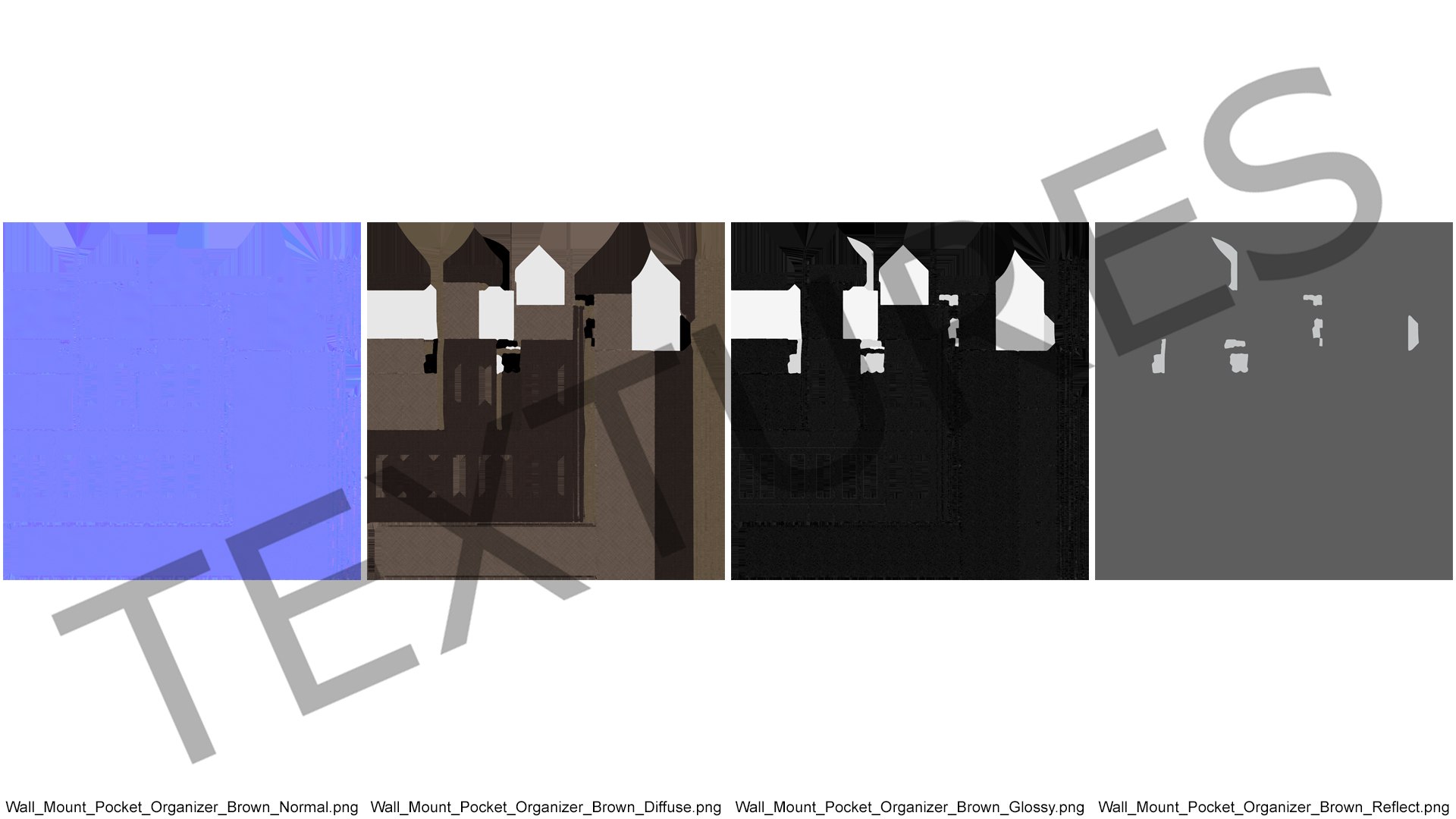 Wall Hanging Organizer with Pockets Brown 3D model - TurboSquid 2015106