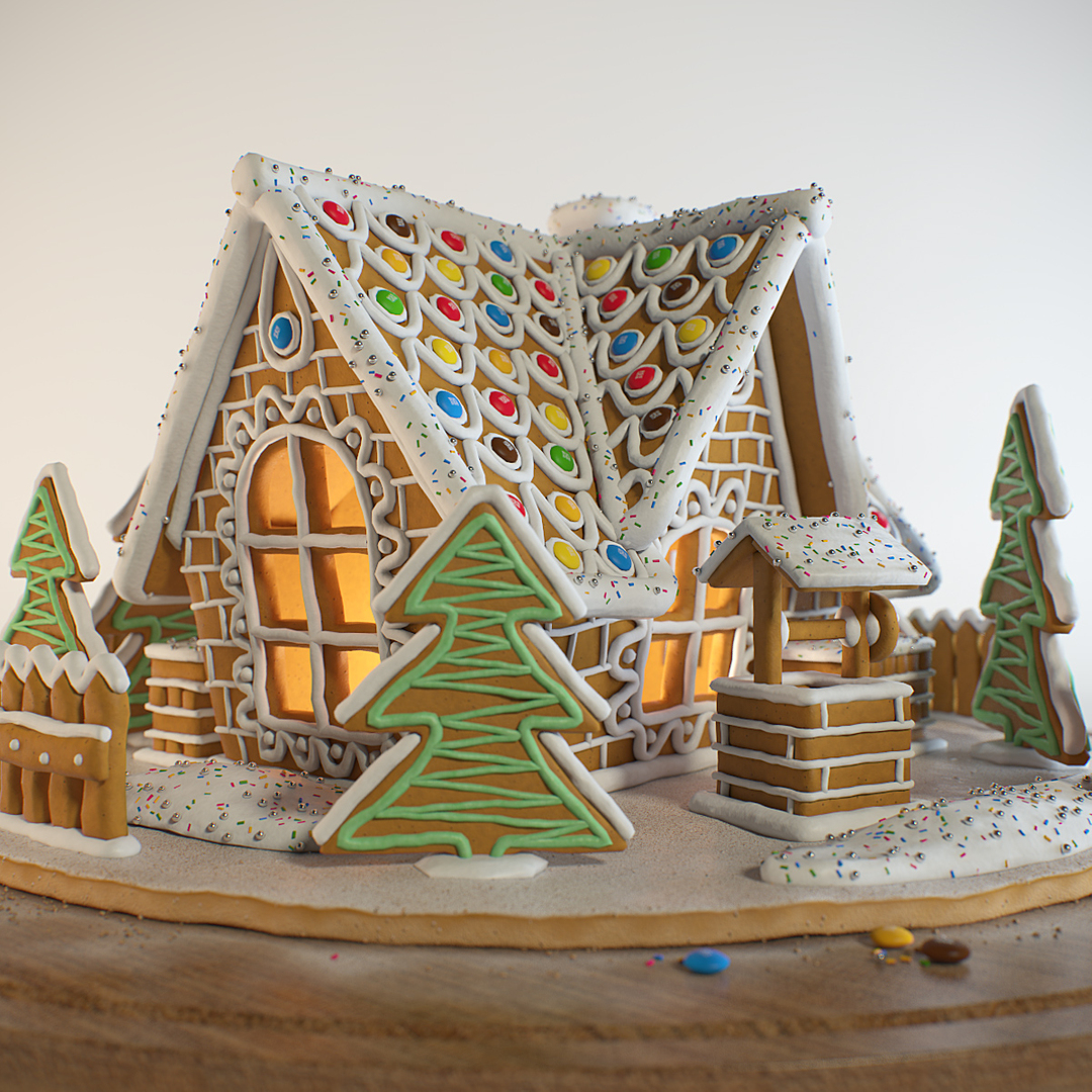 3d gingerbread house