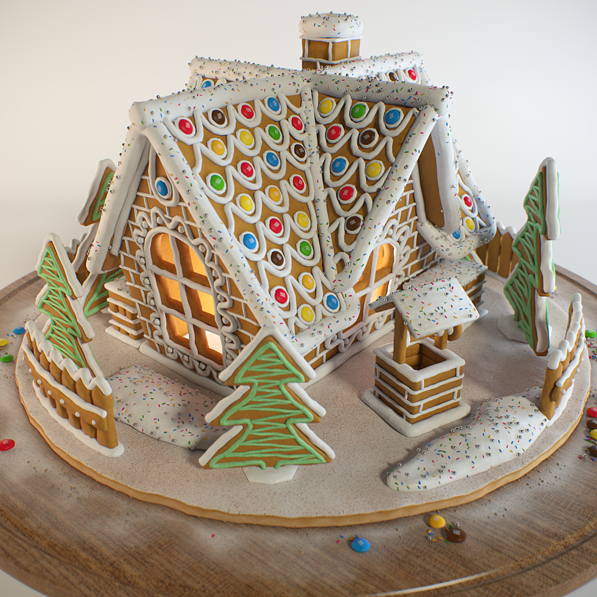 3d gingerbread house