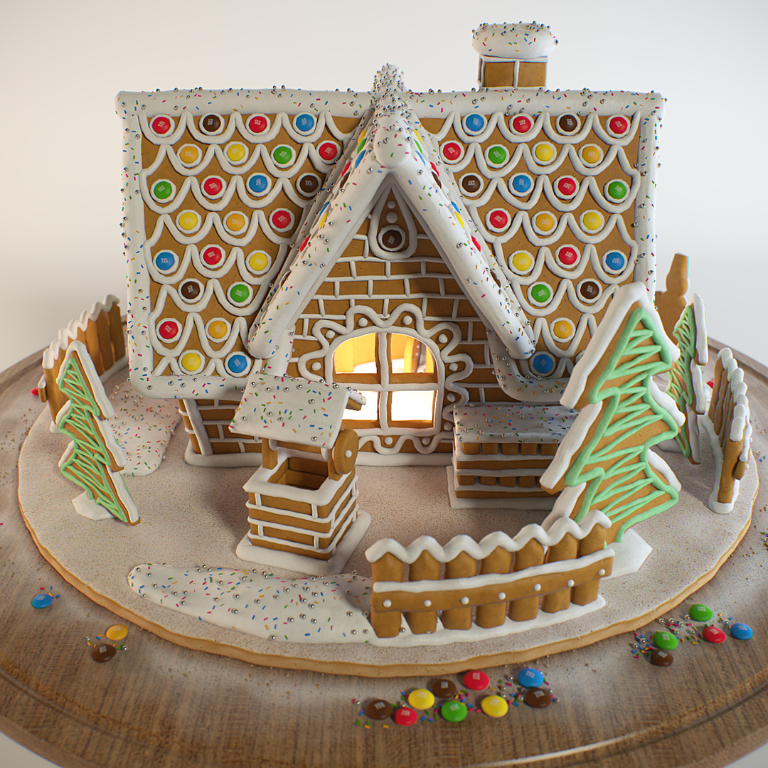 3d gingerbread house