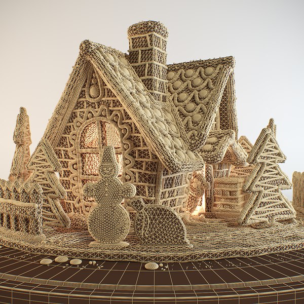 3d gingerbread house