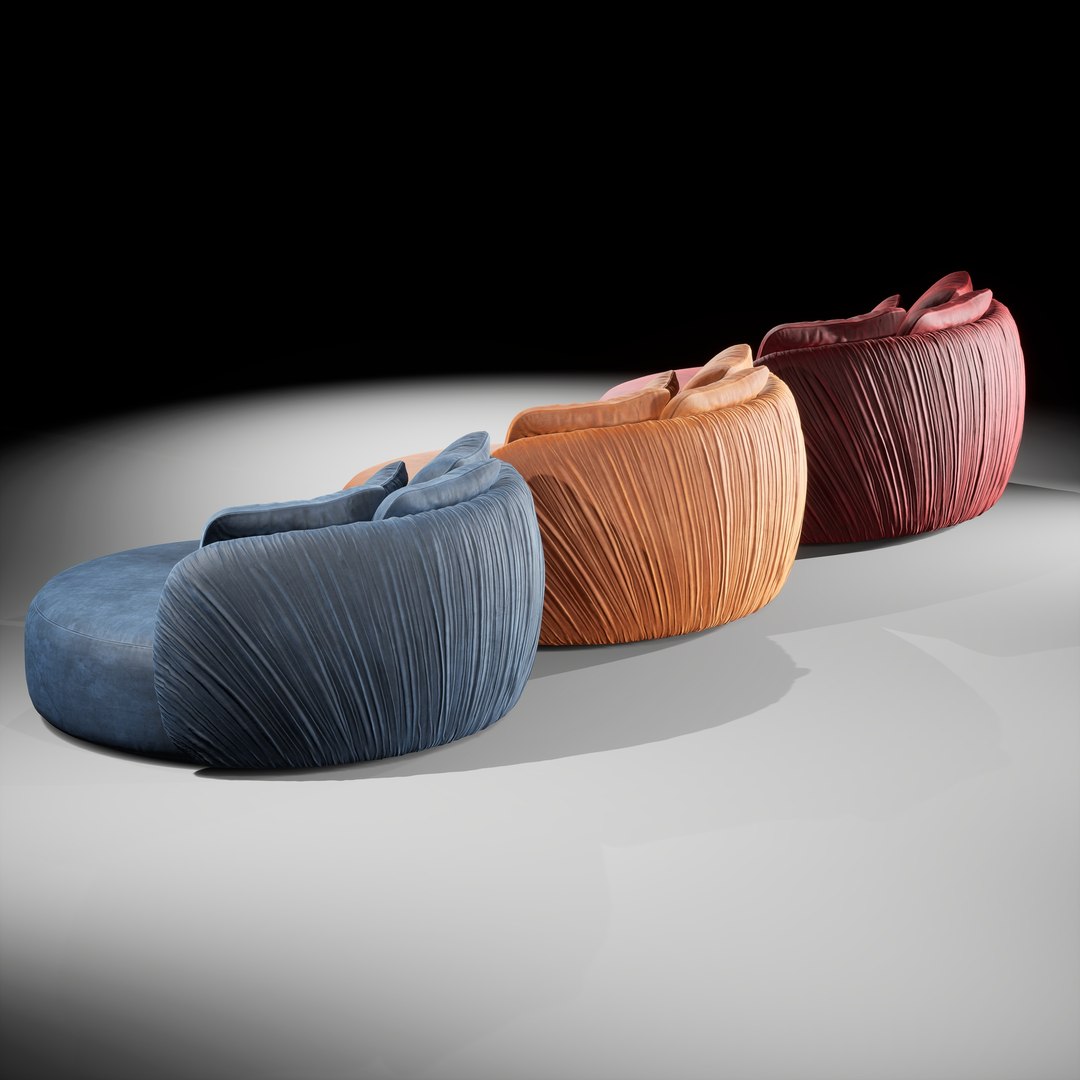 Laura Meroni Drape Round Sofa BD81 3D - TurboSquid 1814663