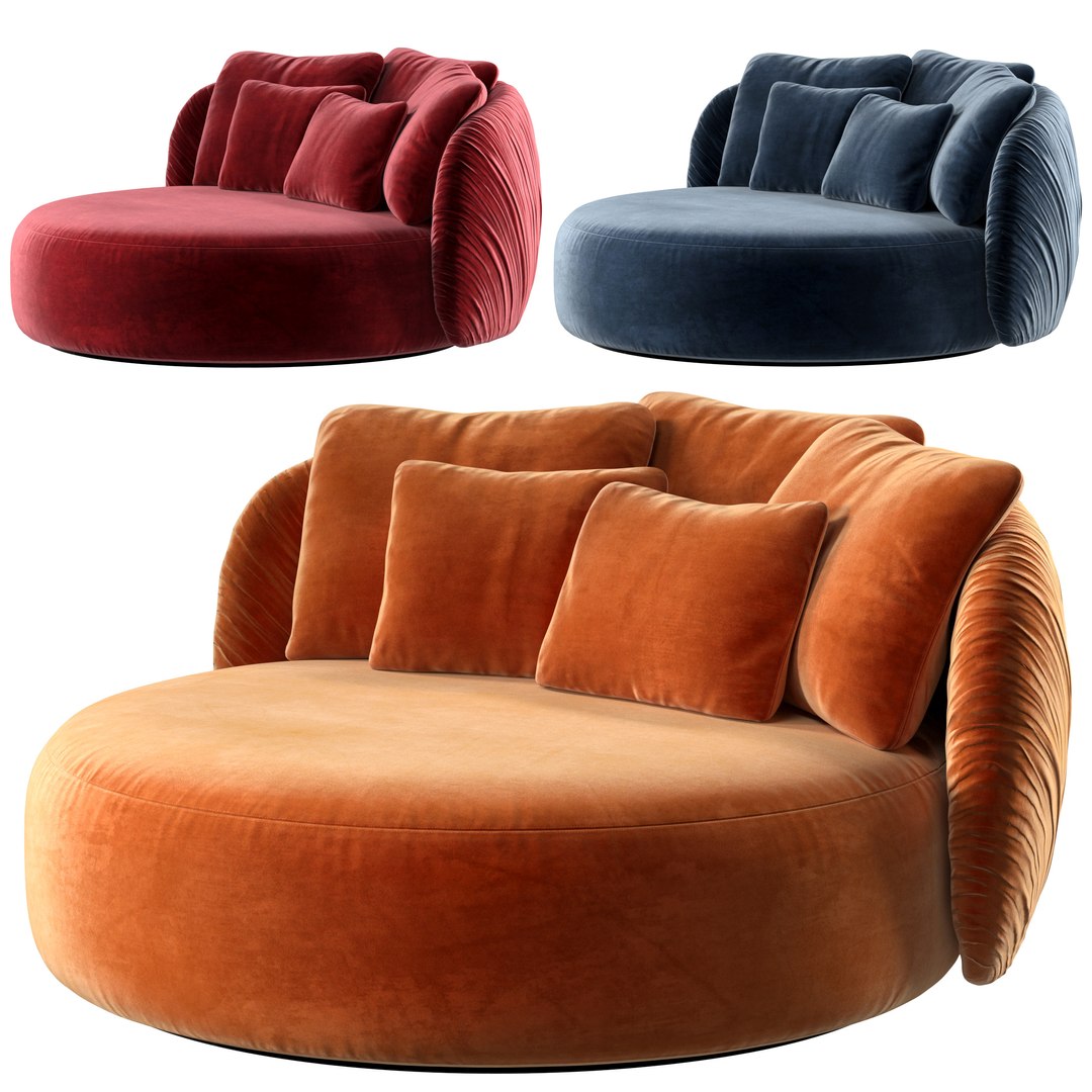 Laura Meroni Drape Round Sofa BD81 3D - TurboSquid 1814663