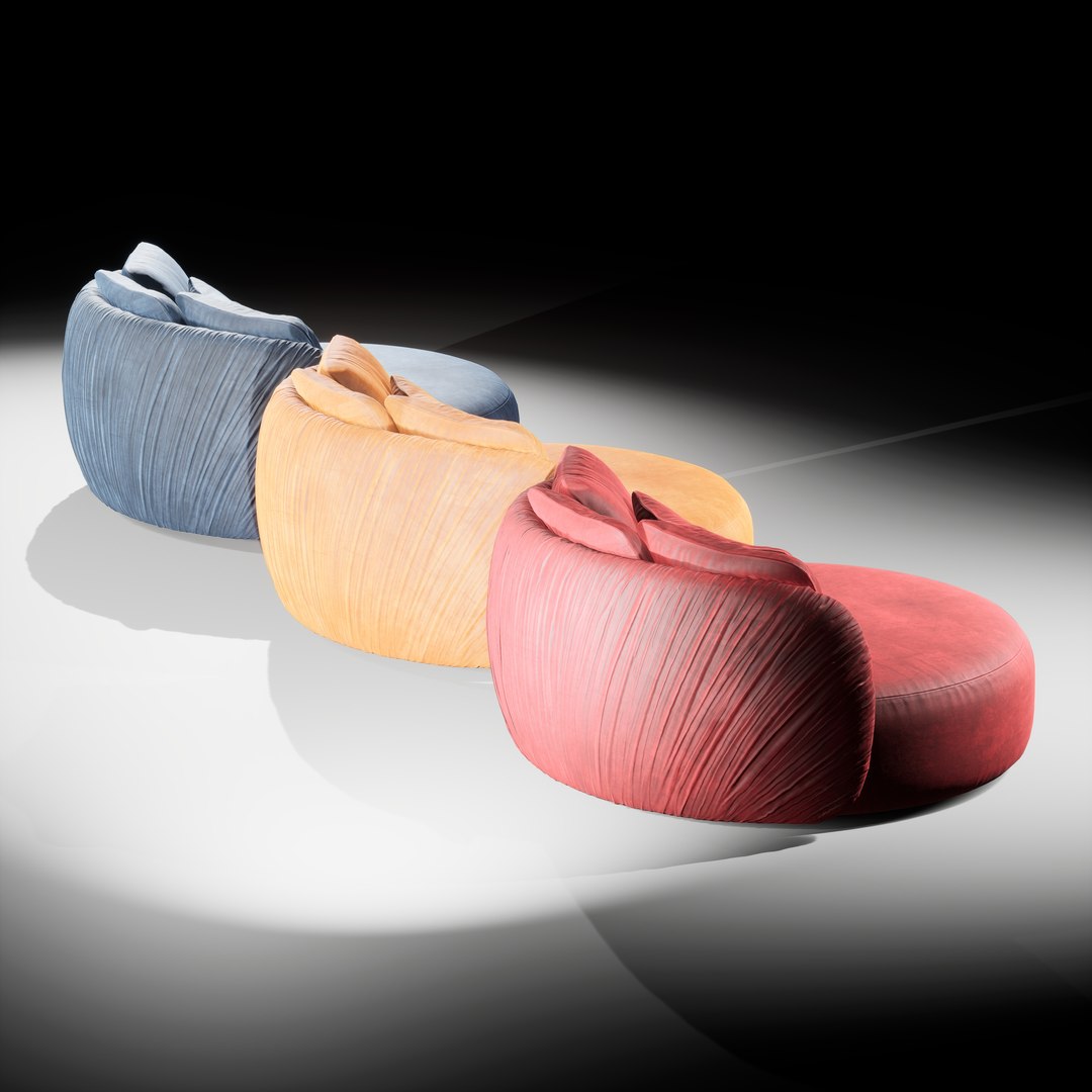 Laura Meroni Drape Round Sofa BD81 3D - TurboSquid 1814663