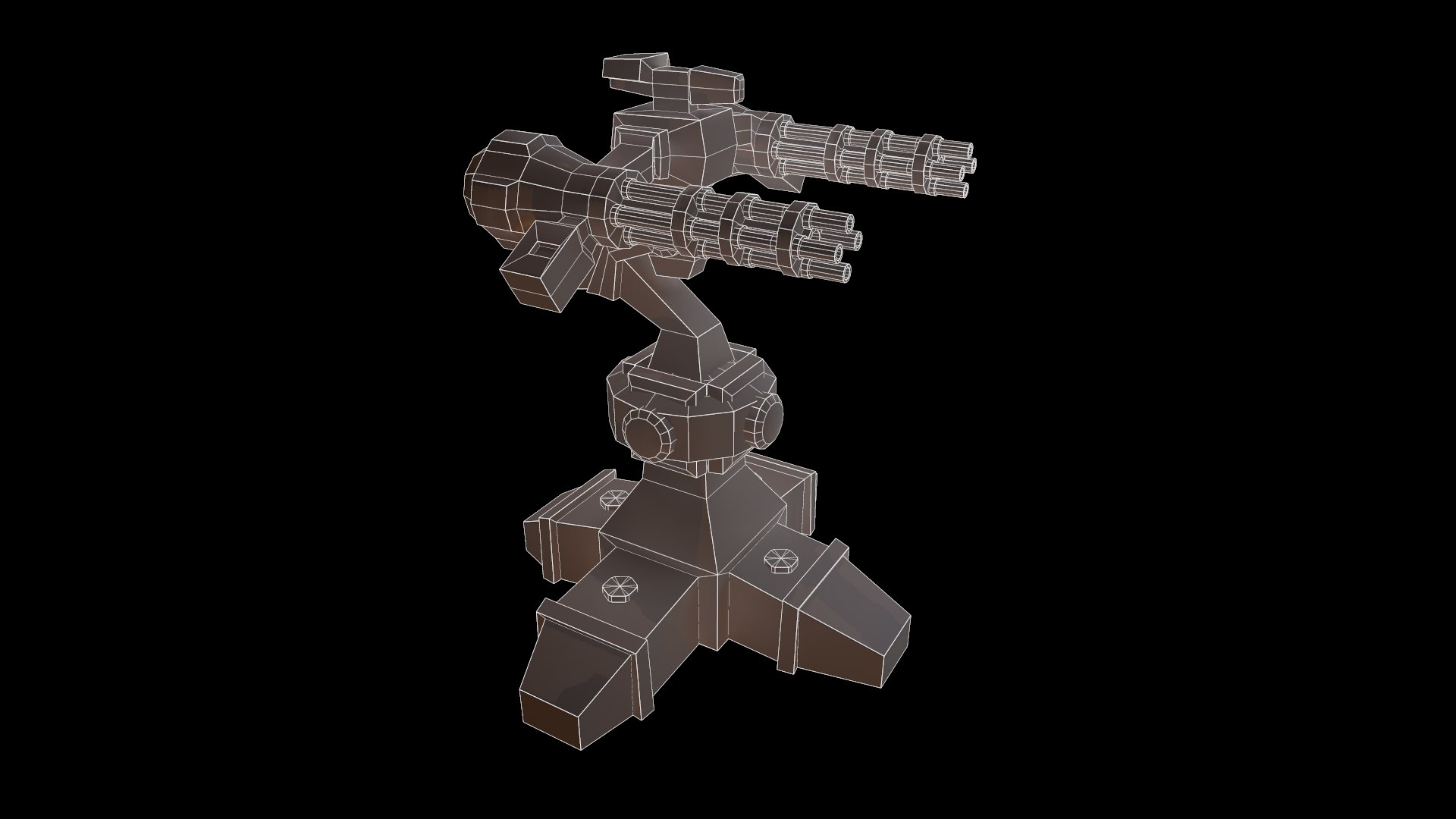 Gun Turret Model - TurboSquid 1698947