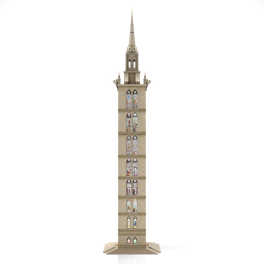 3D Old Clock Gothic Tower Model - TurboSquid 2170843