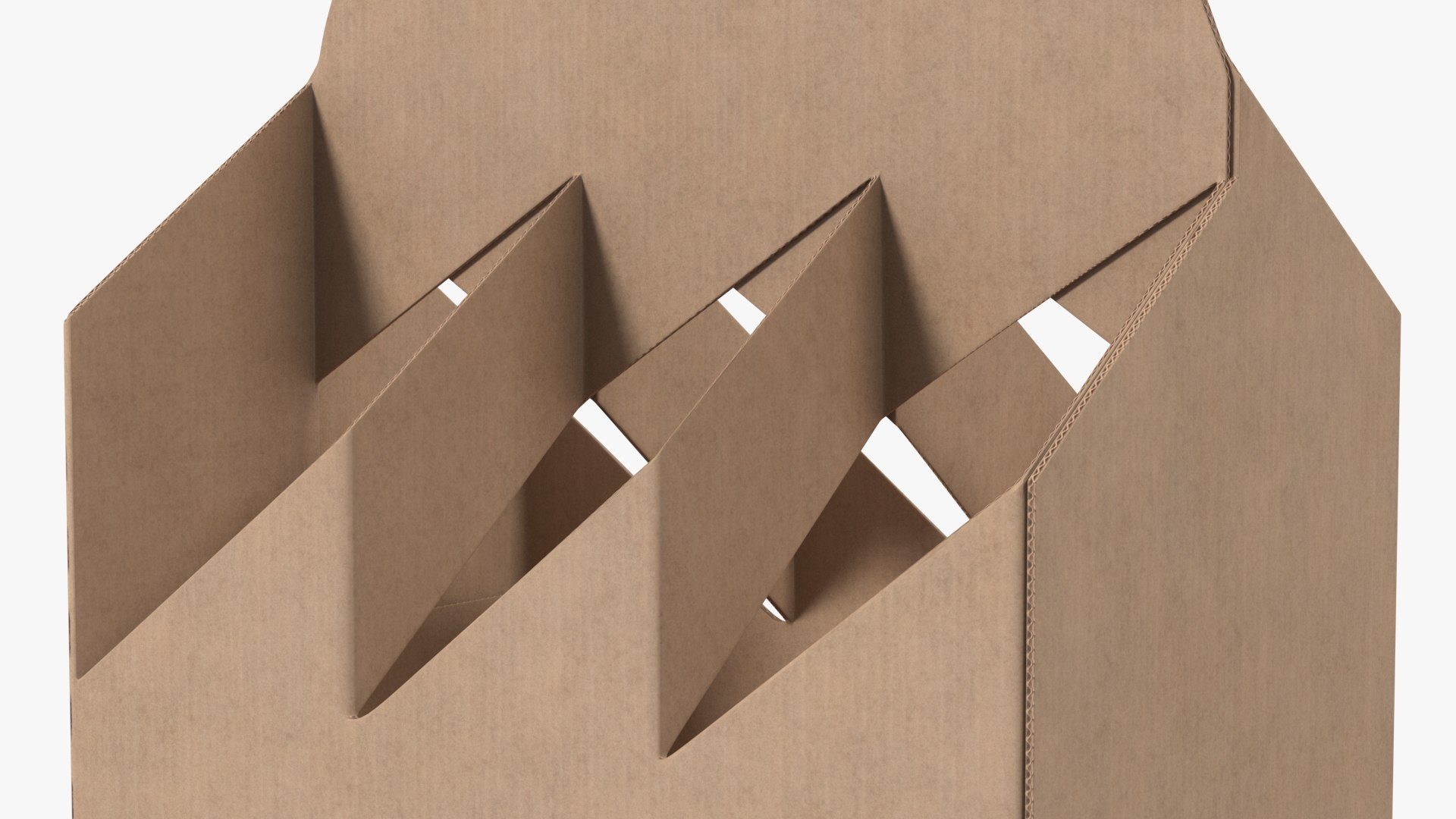 Cardboard 6 Pack Bottle Carrier Brown Empty model - TurboSquid 1999844