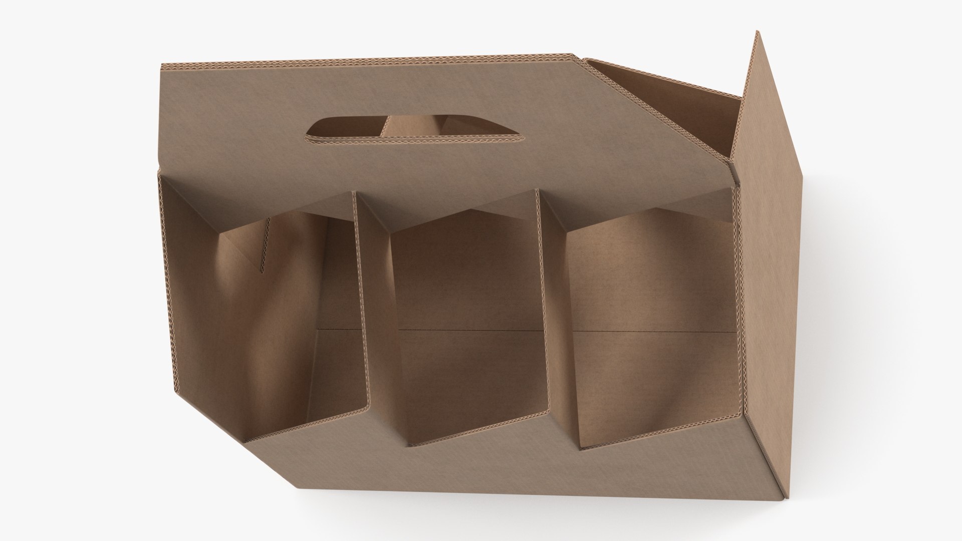 Cardboard 6 Pack Bottle Carrier Brown Empty model - TurboSquid 1999844
