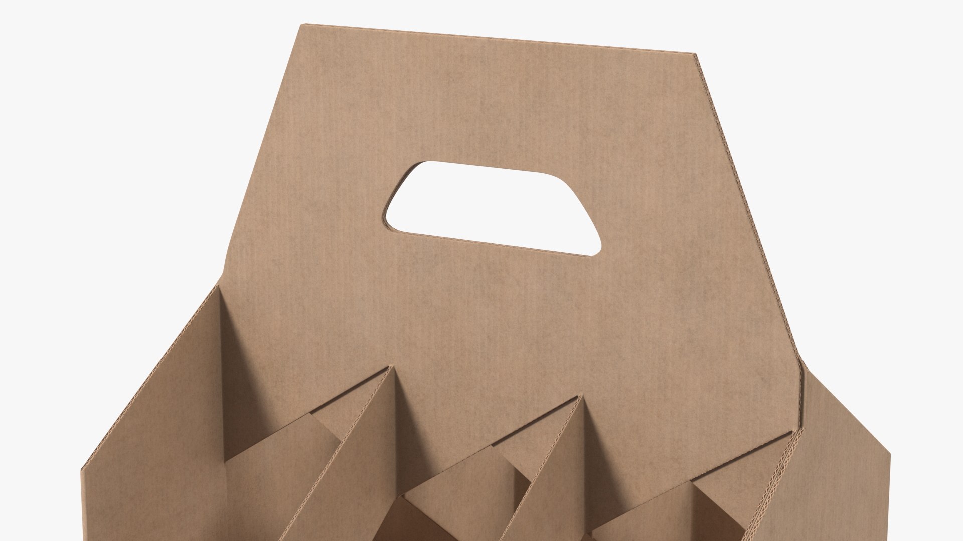 Cardboard 6 Pack Bottle Carrier Brown Empty model - TurboSquid 1999844