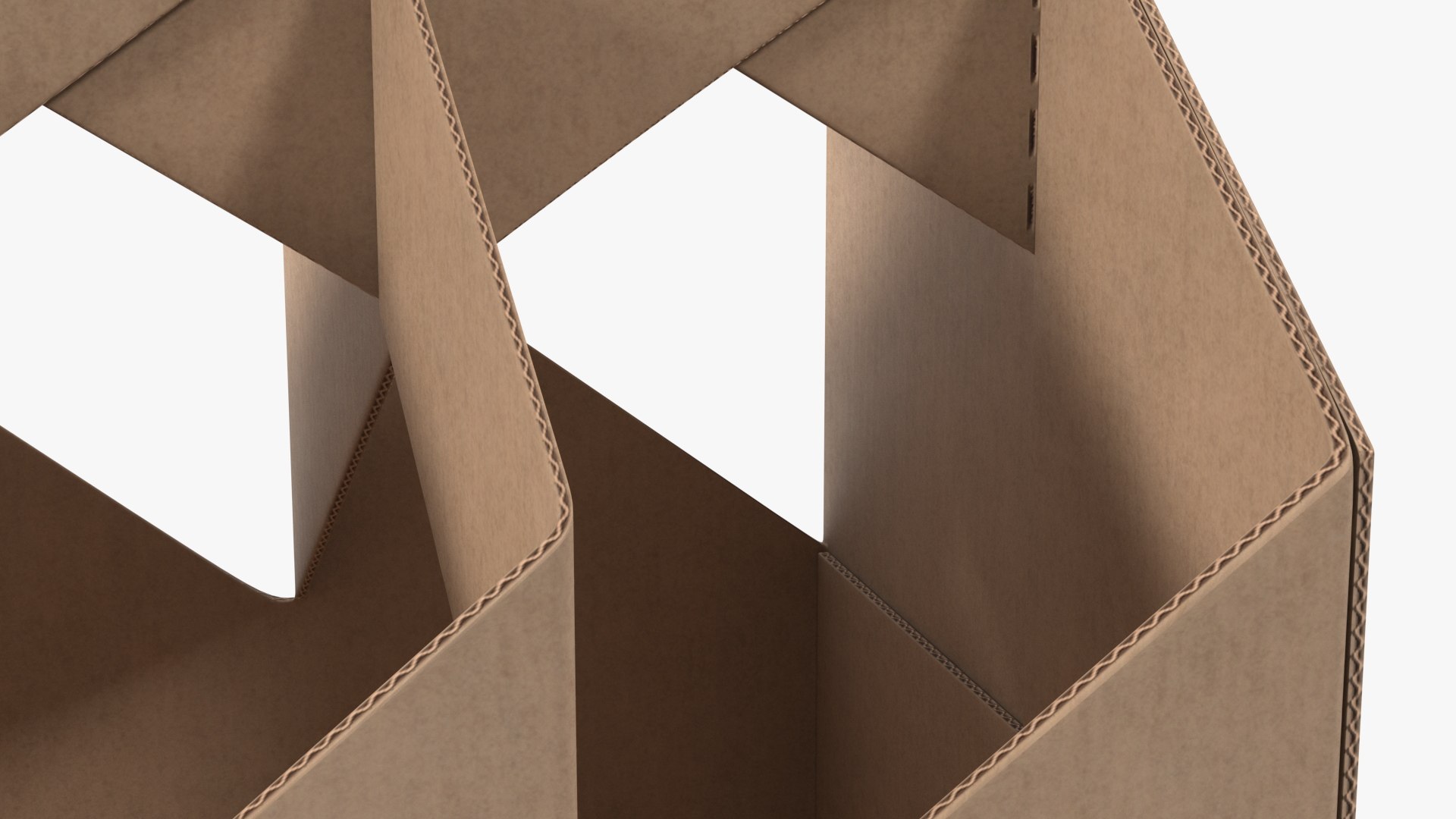 Cardboard 6 Pack Bottle Carrier Brown Empty model - TurboSquid 1999844