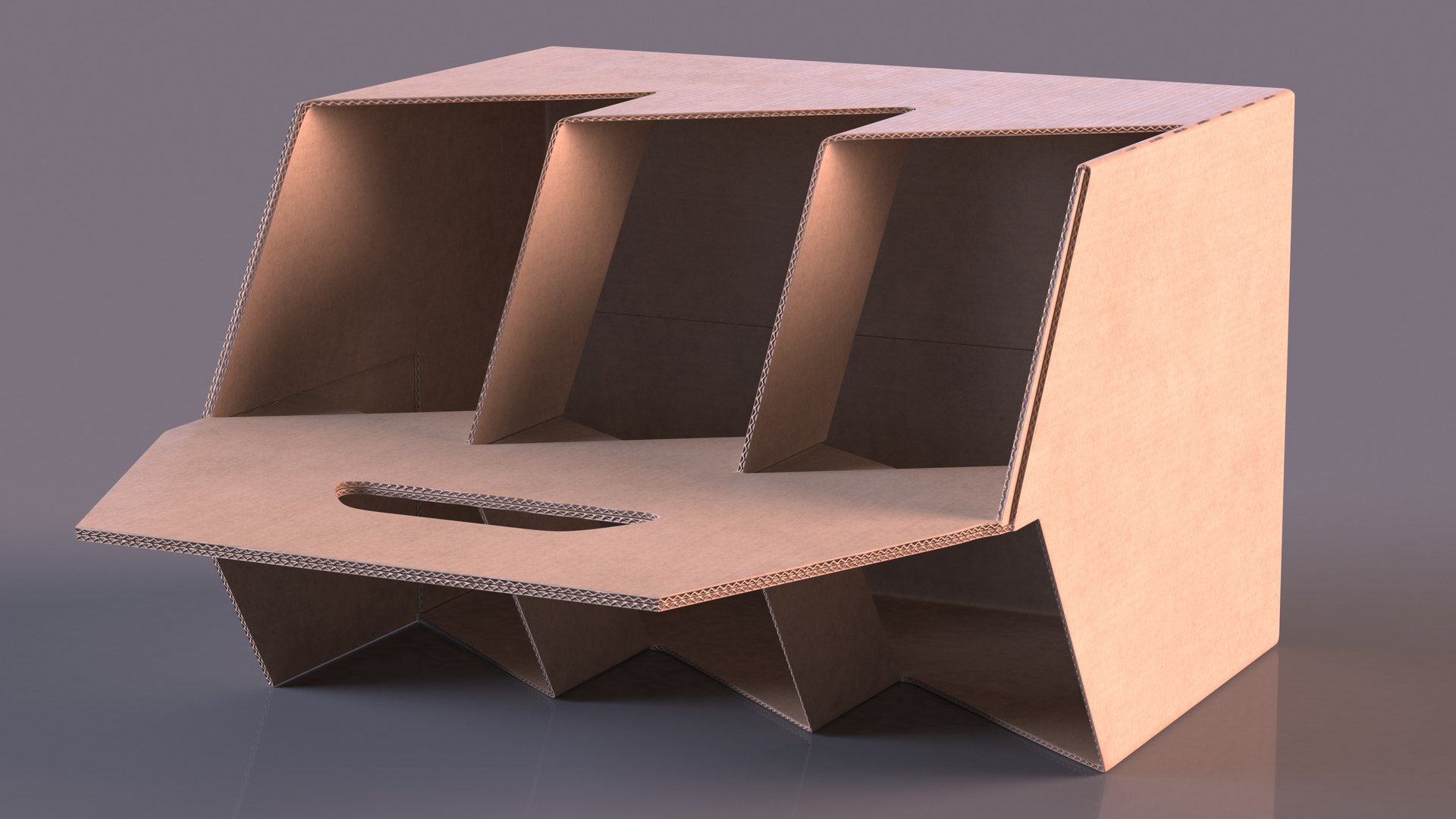 Cardboard 6 Pack Bottle Carrier Brown Empty model - TurboSquid 1999844