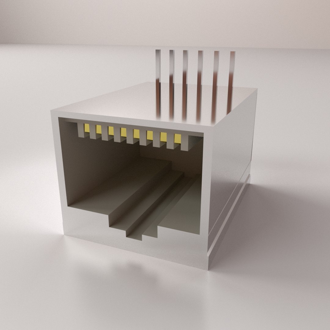 3D Rj45 Female Socket Model - TurboSquid 1544465
