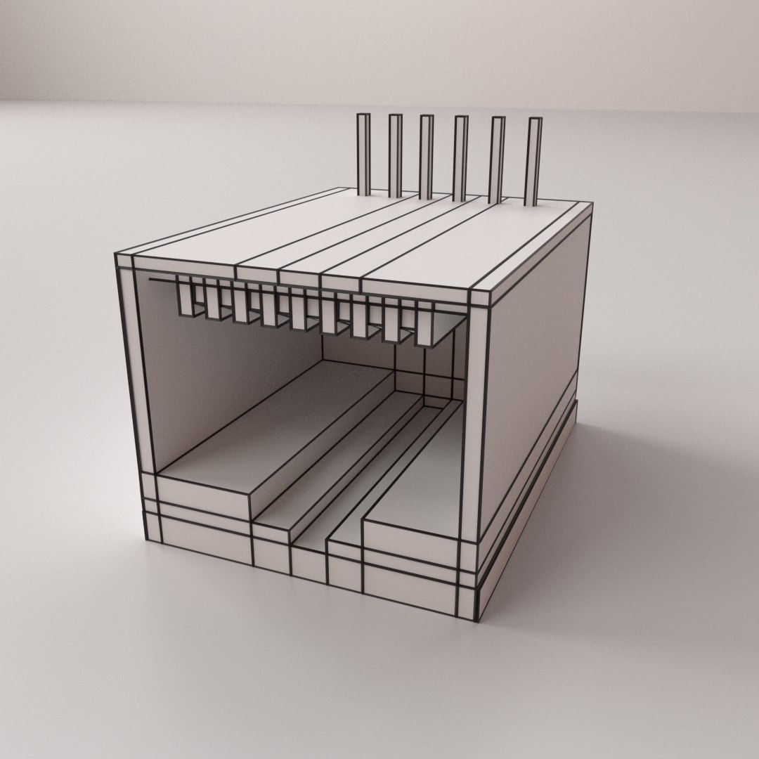 3D Rj45 Female Socket Model - TurboSquid 1544465