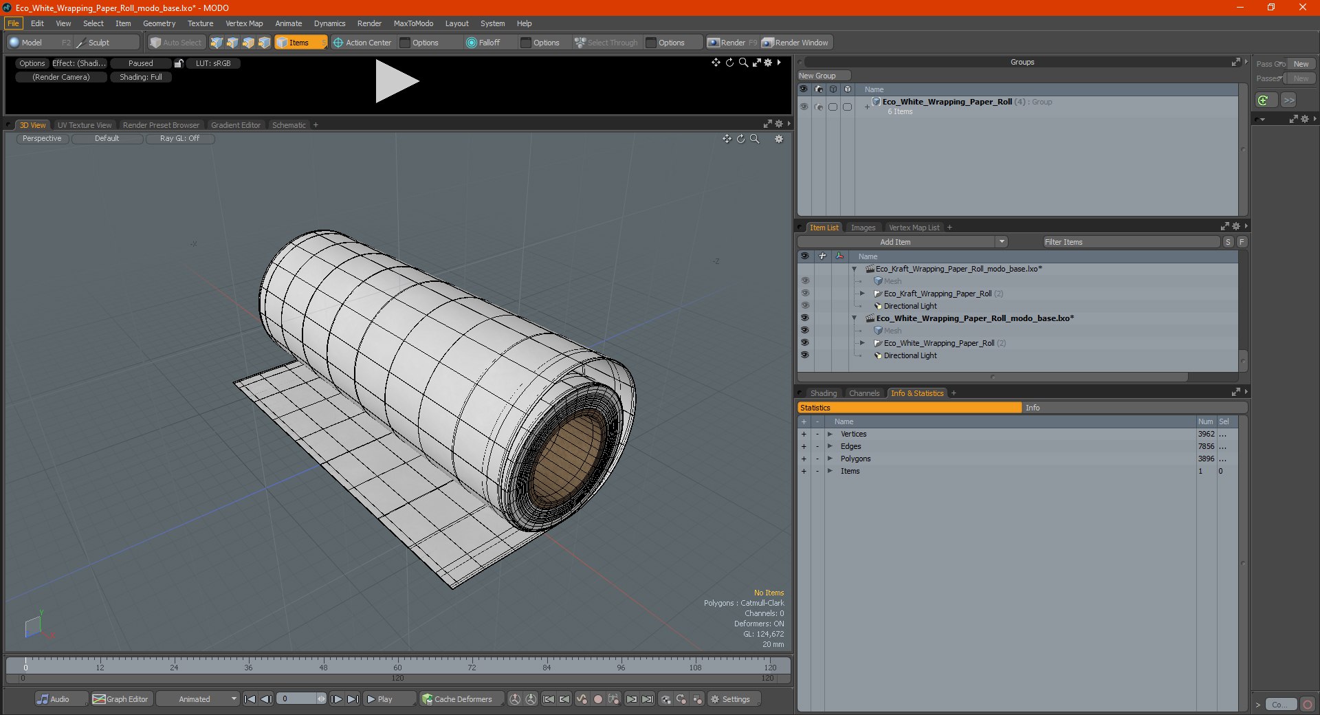 Eco White Wrapping Paper Roll 3D Model - TurboSquid 1863144