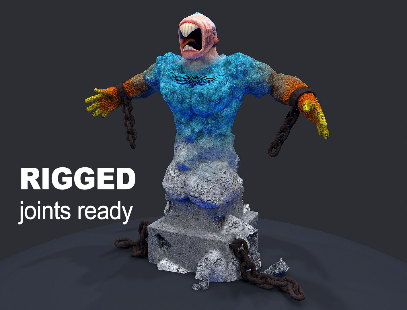 3D Concrete Monster Animations Rigged - TurboSquid 1461186