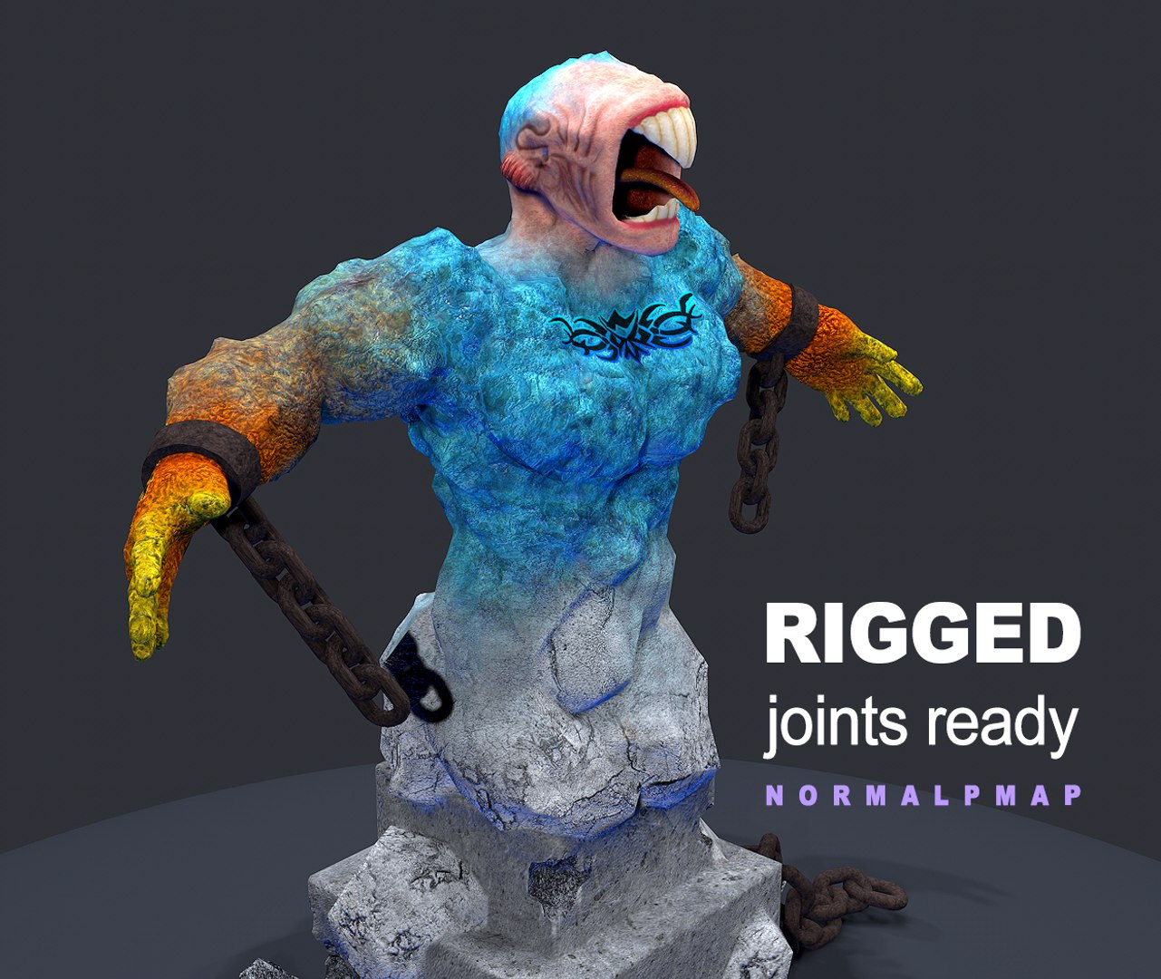 3D Concrete Monster Animations Rigged - TurboSquid 1461186