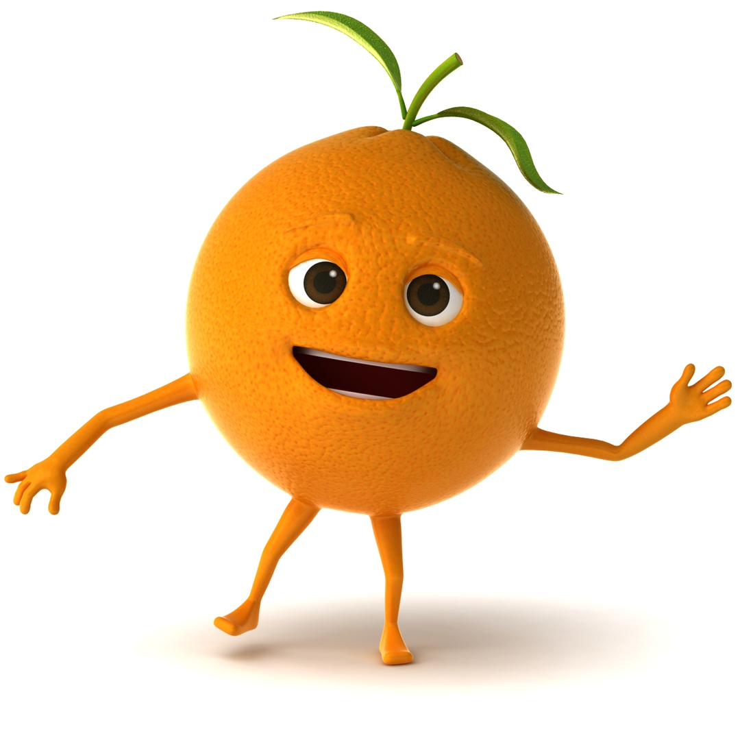 Dugm07 Rigged Cartoon Orange 3d Model