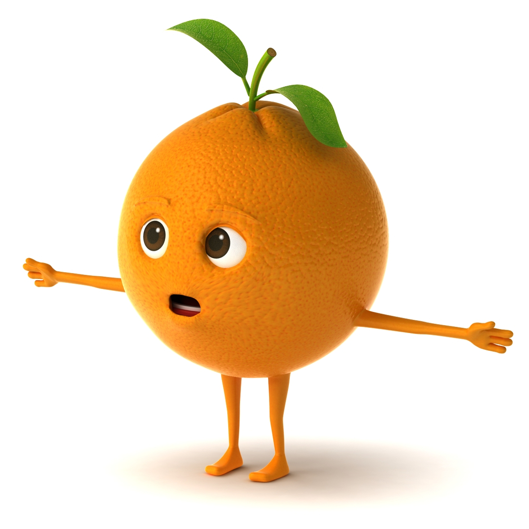 Dugm07 Rigged Cartoon Orange 3d Model