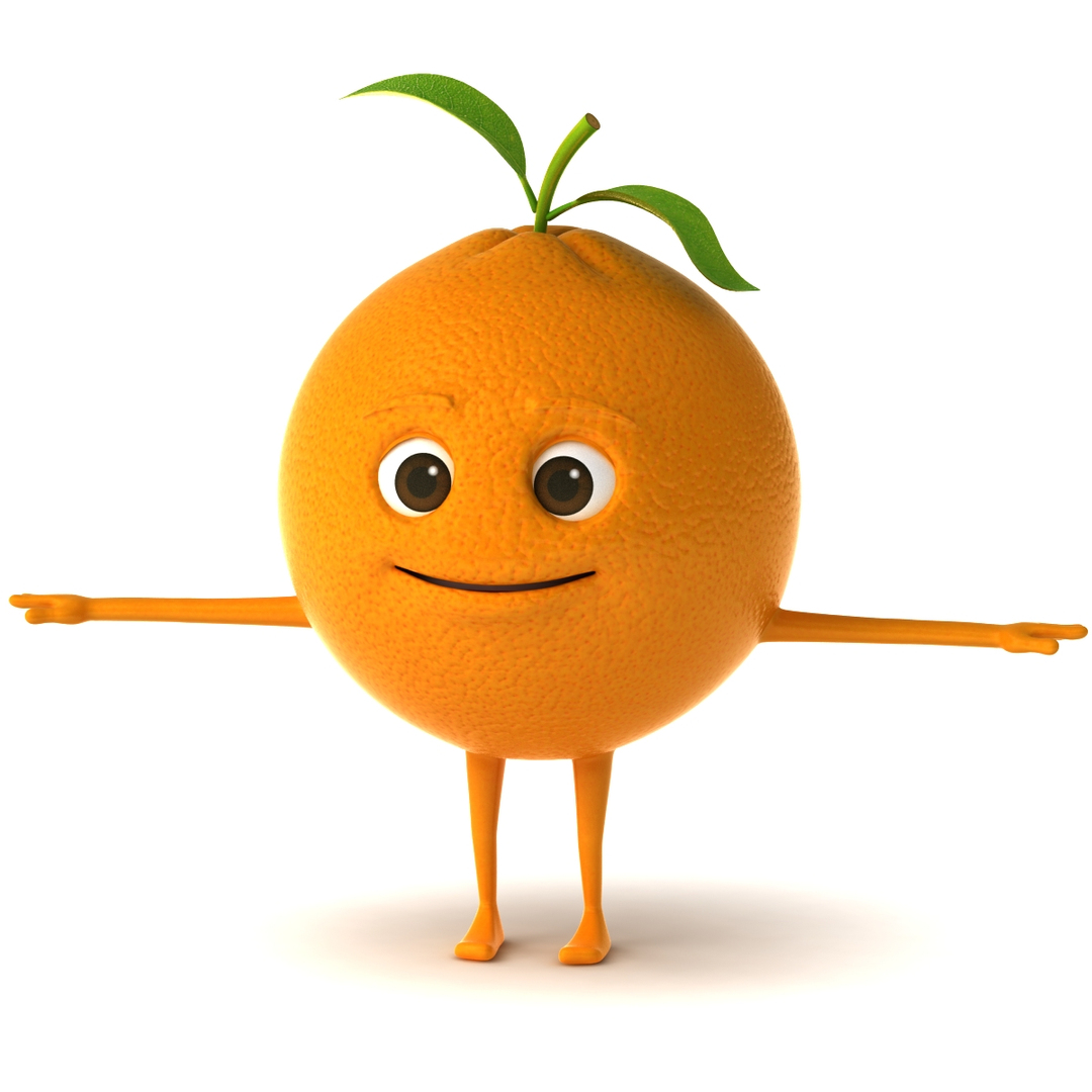Dugm07 Rigged Cartoon Orange 3d Model