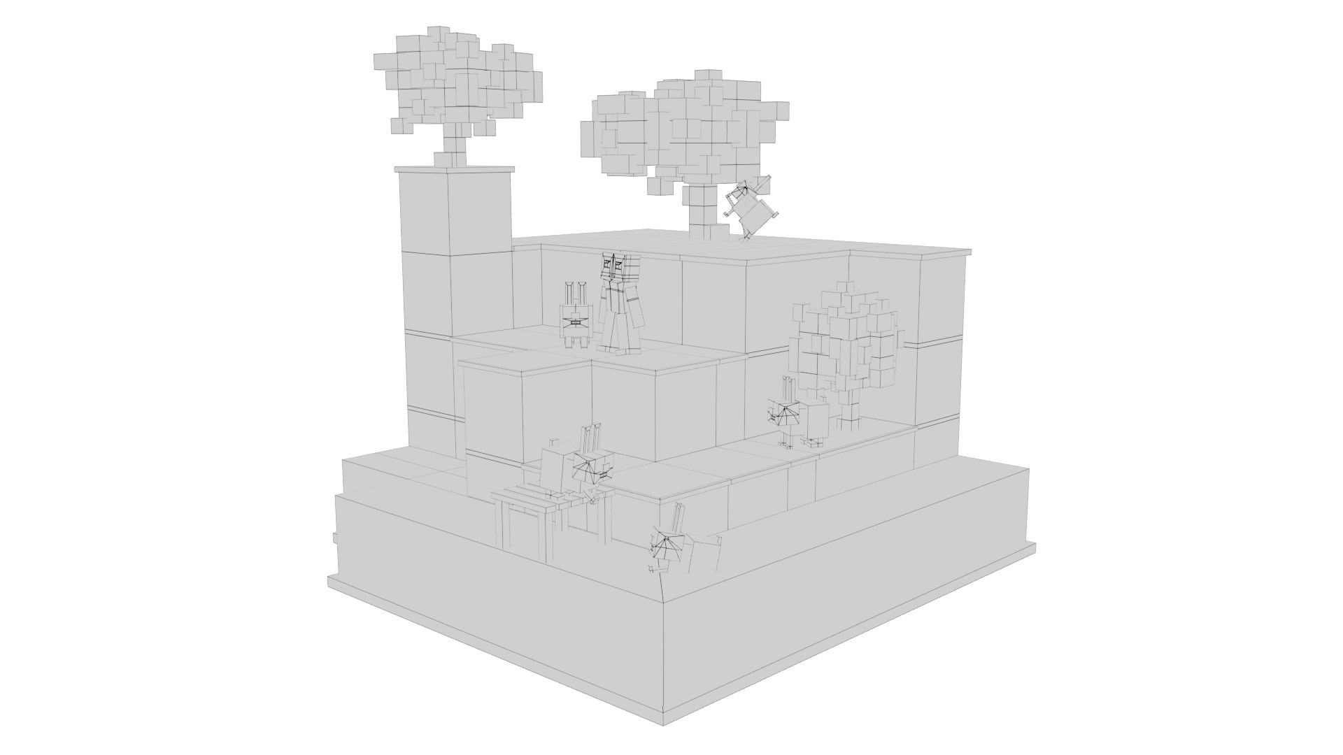 3D Voxel City Minecraft Model - TurboSquid 2103556